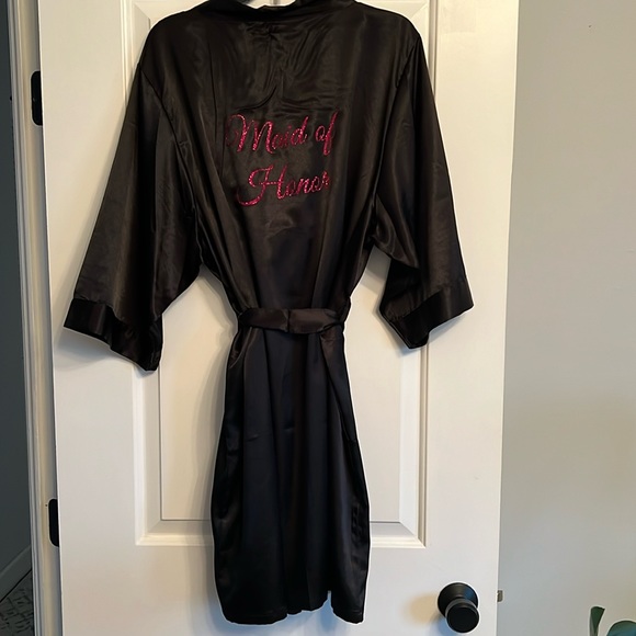 Intimates & Sleepwear | Black Maid Of Honor Robe | Poshmark